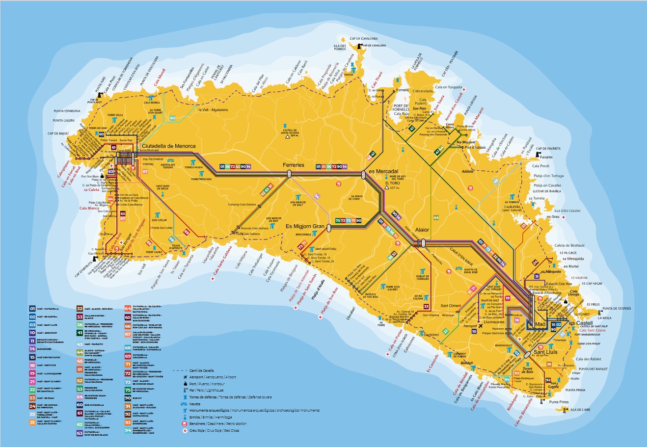 Menorca Buses and Services | from Airport | Routes and Timetables 2026